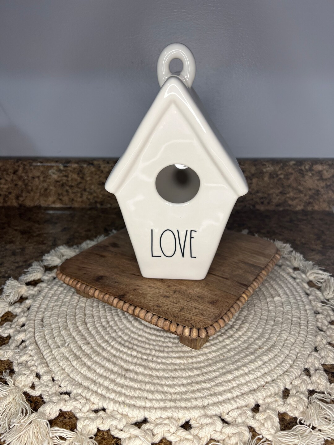 Rae Dunn “love” Bird House With Two Birds on the Back NEW - Etsy