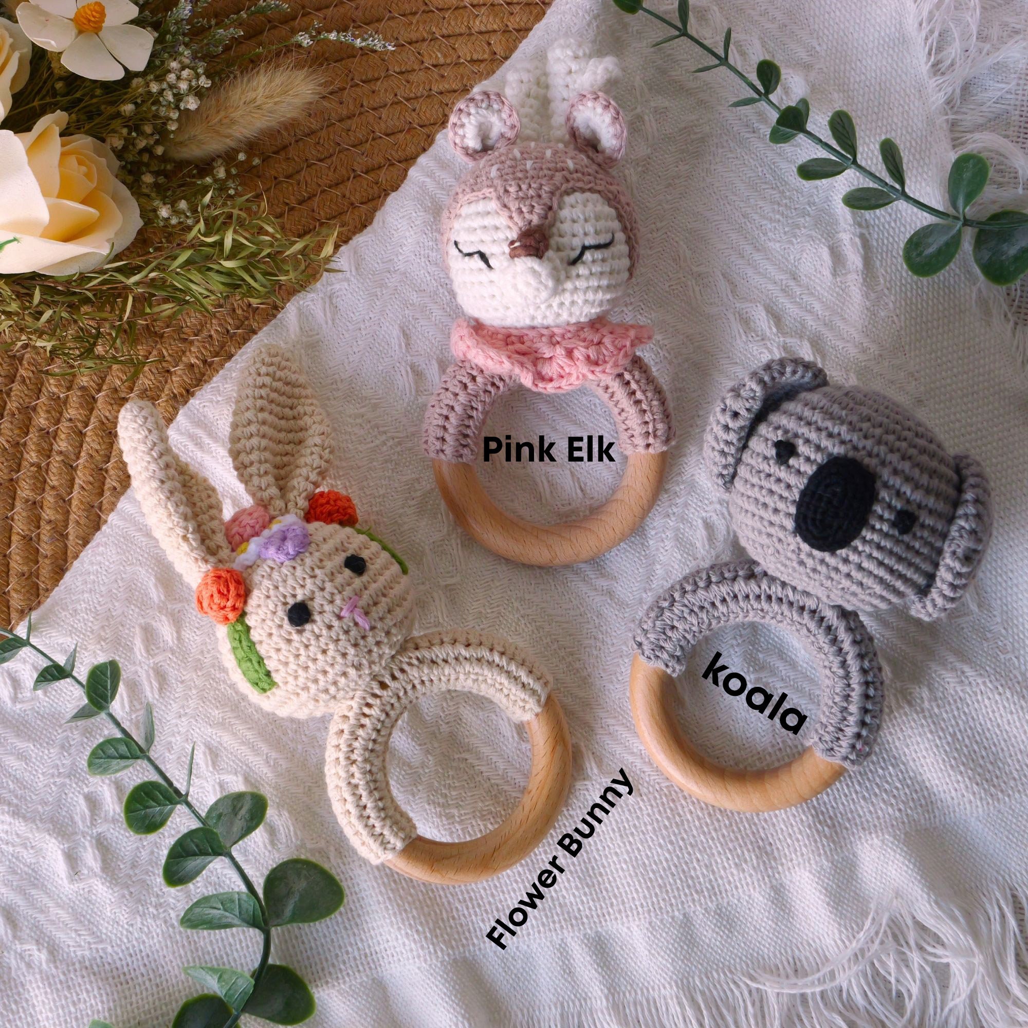 Personalized Animal Rattle,custom Baby Name Rattle,baby Crochet Rattle ...