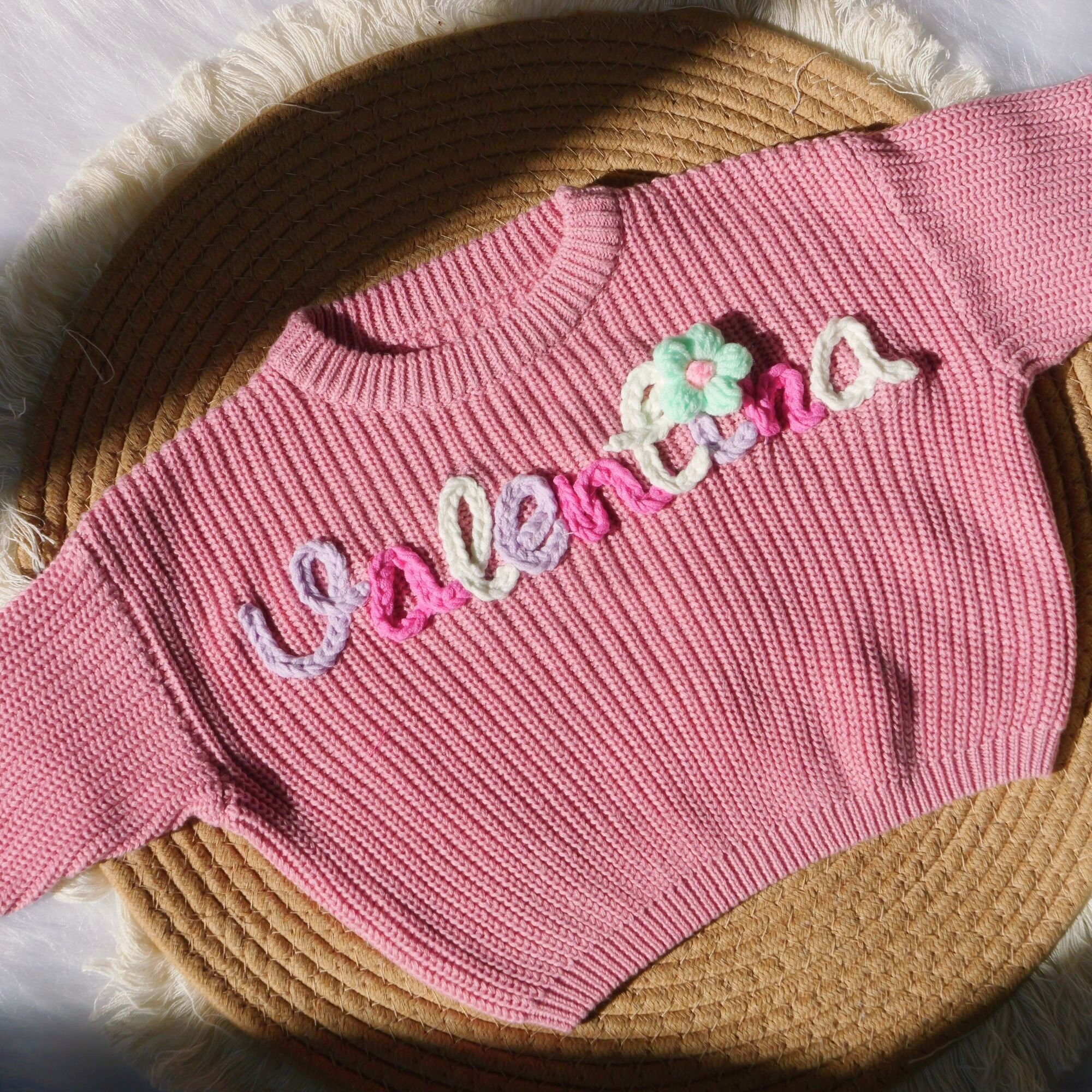 Custom Name Baby Sweater,personalized Hand Embroidered Baby Name ...