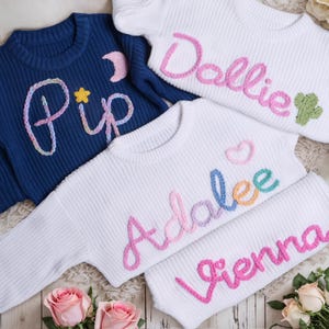 Custom Name Baby Sweater,personalized Hand Embroidered Baby Sweaters ...