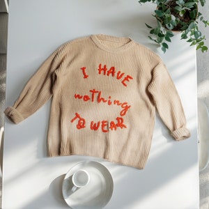 Hand Embroidered Adult Custom Knit Sweater,personalized Woman Sweater ...