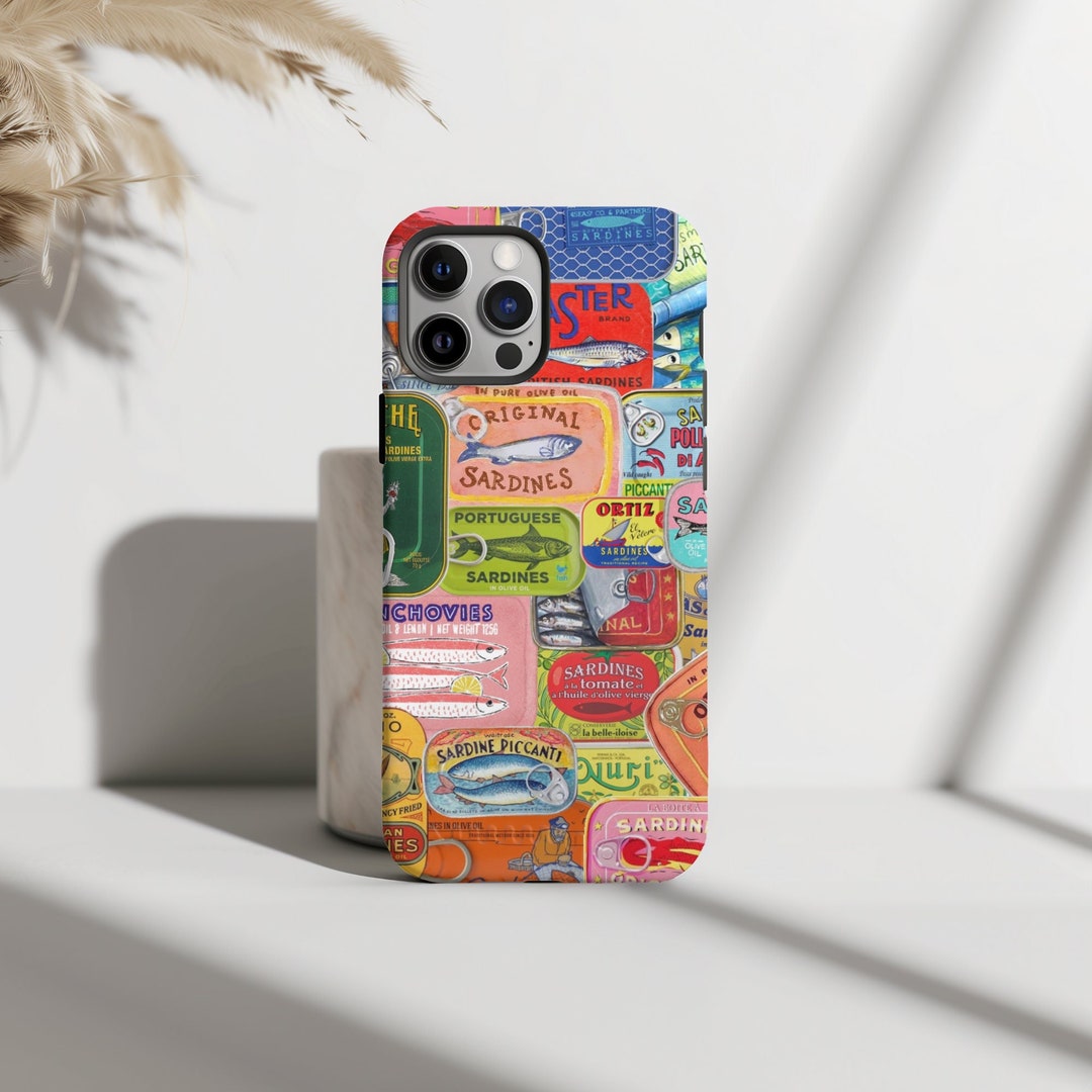 Sardine Tinned Fish Case iPhone 15 14 13 Pro Max 12 Mini 11 XR 7 8 SE ...