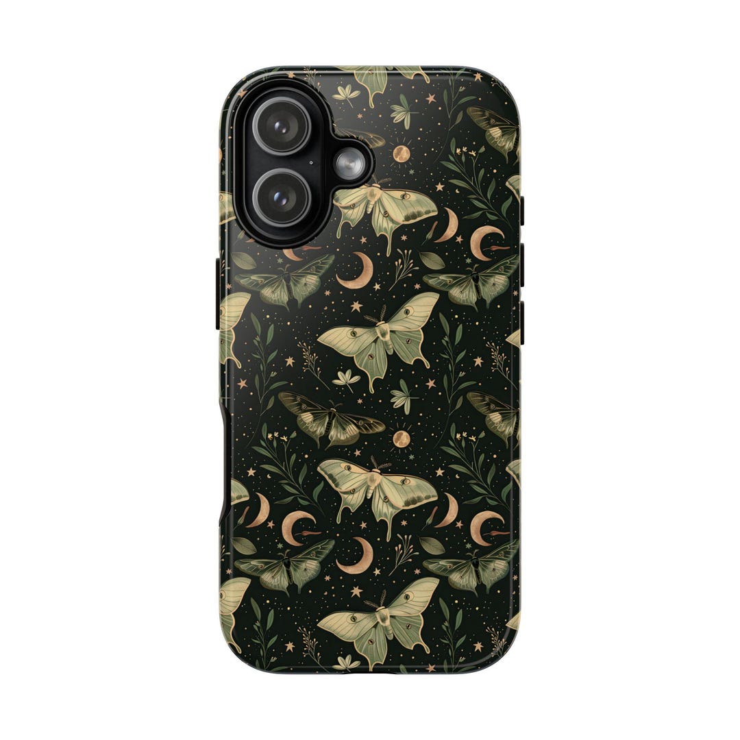 Luna Moth Phone Case, Gothic Witch Floral, Cottagecore Design - Etsy