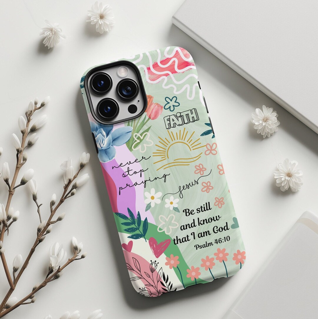 Christian Collage Colorful Floral Phone Case, Inspirational ...