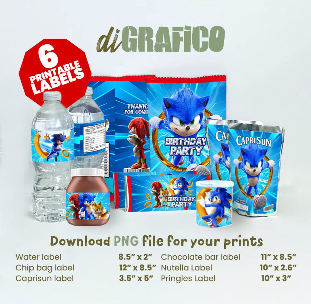 Download 6 Printable Sonic Labels for Your Parties, Birthdays, Pringles ...