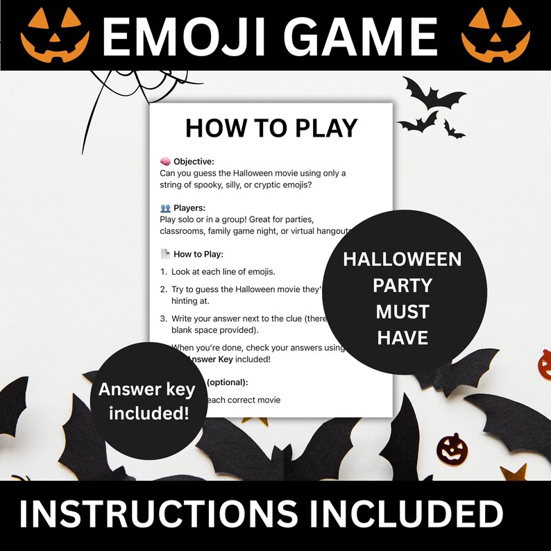 Printable Halloween Party Game for Kids and Adults Fun Spooky Game ...