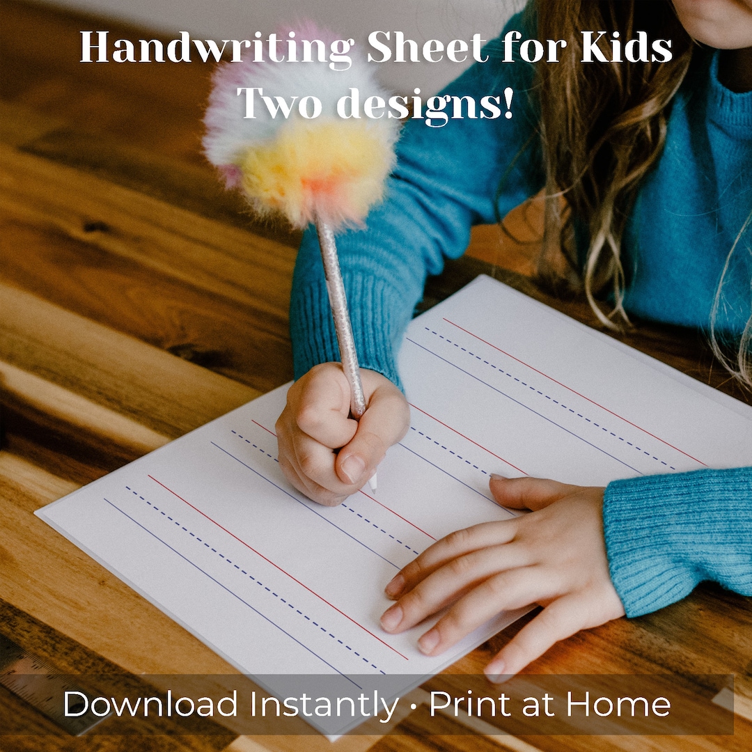 Printable Practice Lined Handwriting Paper for Kids Instant Download - Etsy