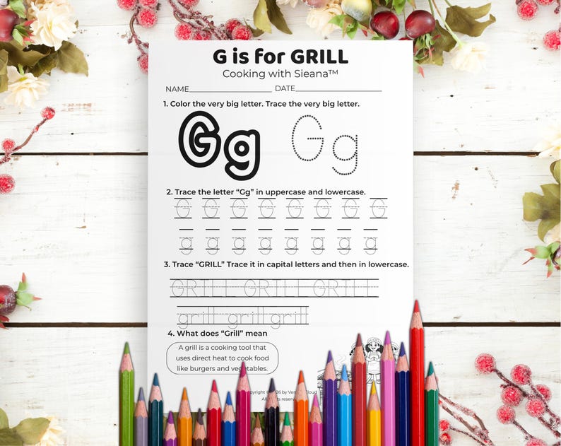 Cooking With Sieana™ Alphabet Workbook, A-Z Kids Cooking Activity Book ...