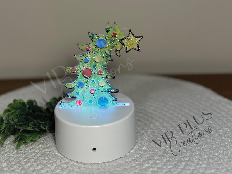 Glitter Christmas Tree LED Light: Whimsical Holiday Decor - Etsy