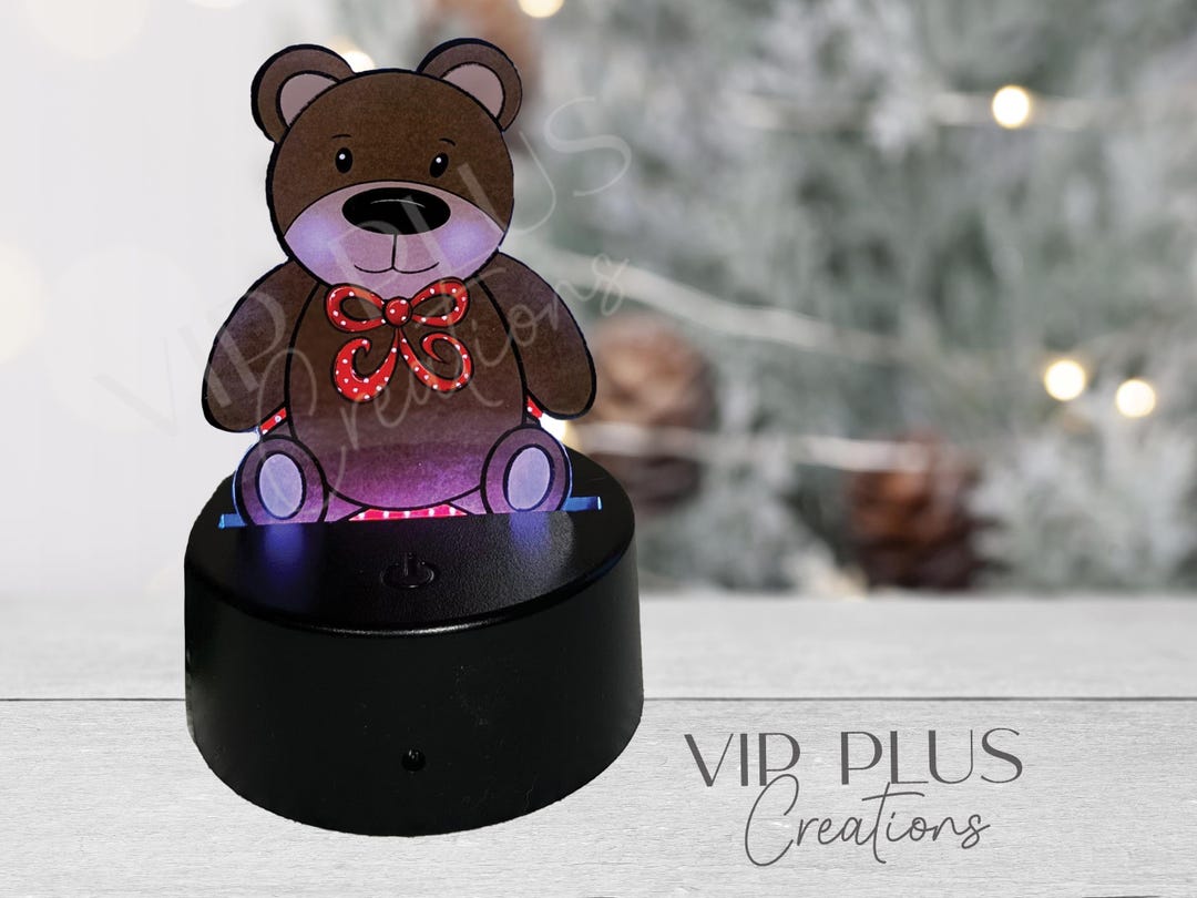 Christmas Teddy Bear LED Light, Interchangeable LED Light, Tabletop ...