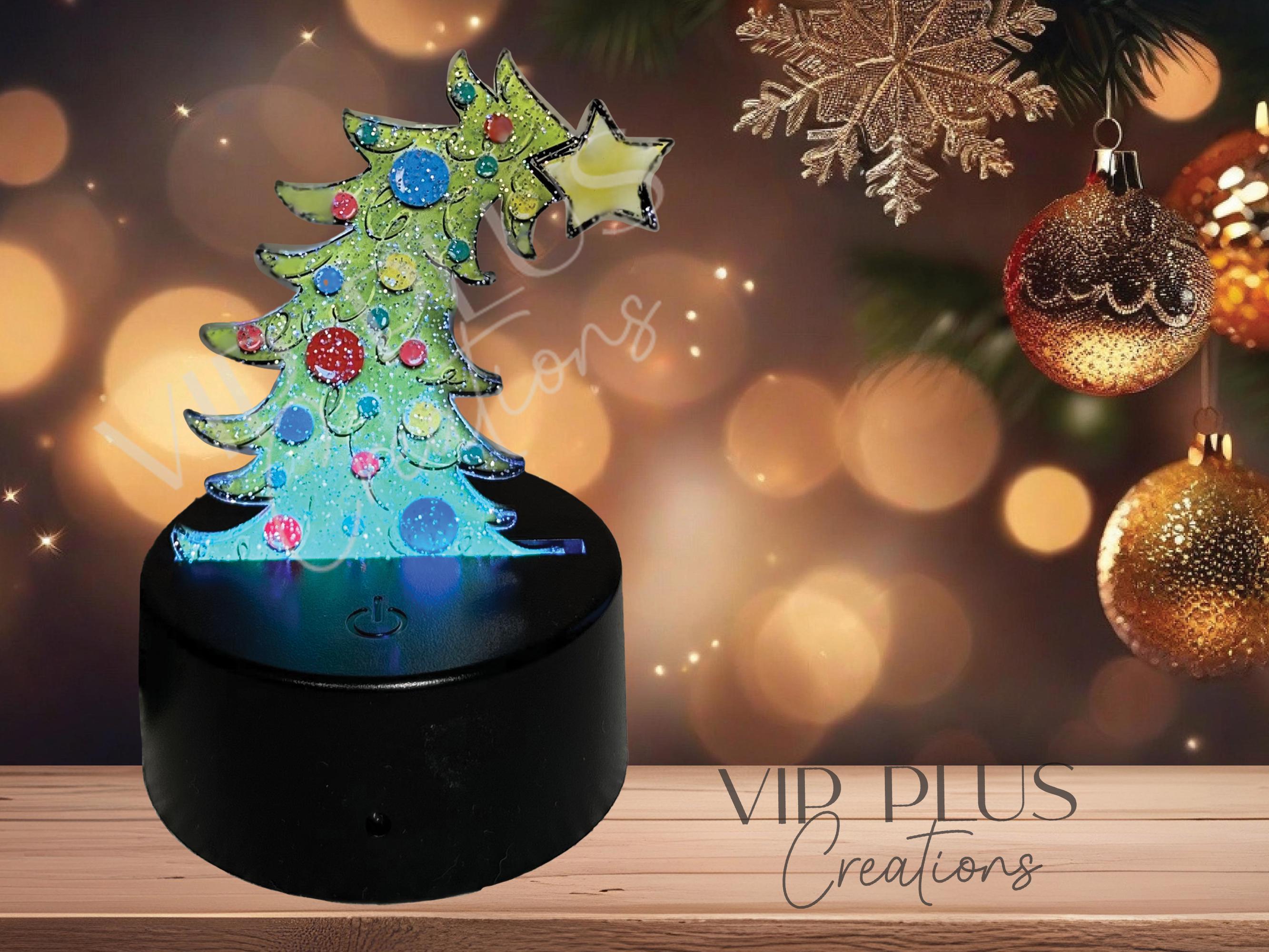 Glitter Christmas Tree LED Light: Whimsical Holiday Decor - Etsy
