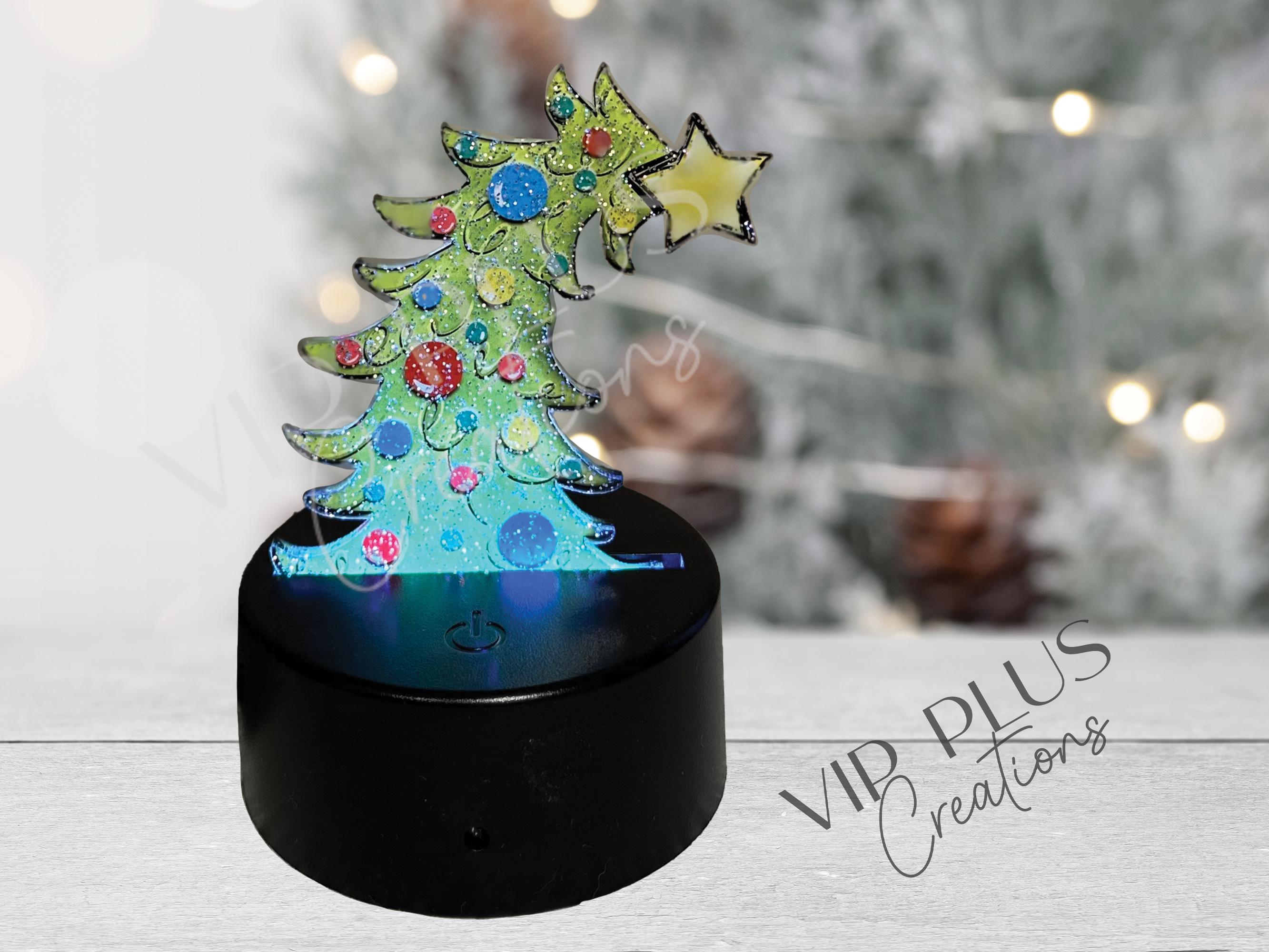 Glitter Christmas Tree LED Light: Whimsical Holiday Decor - Etsy