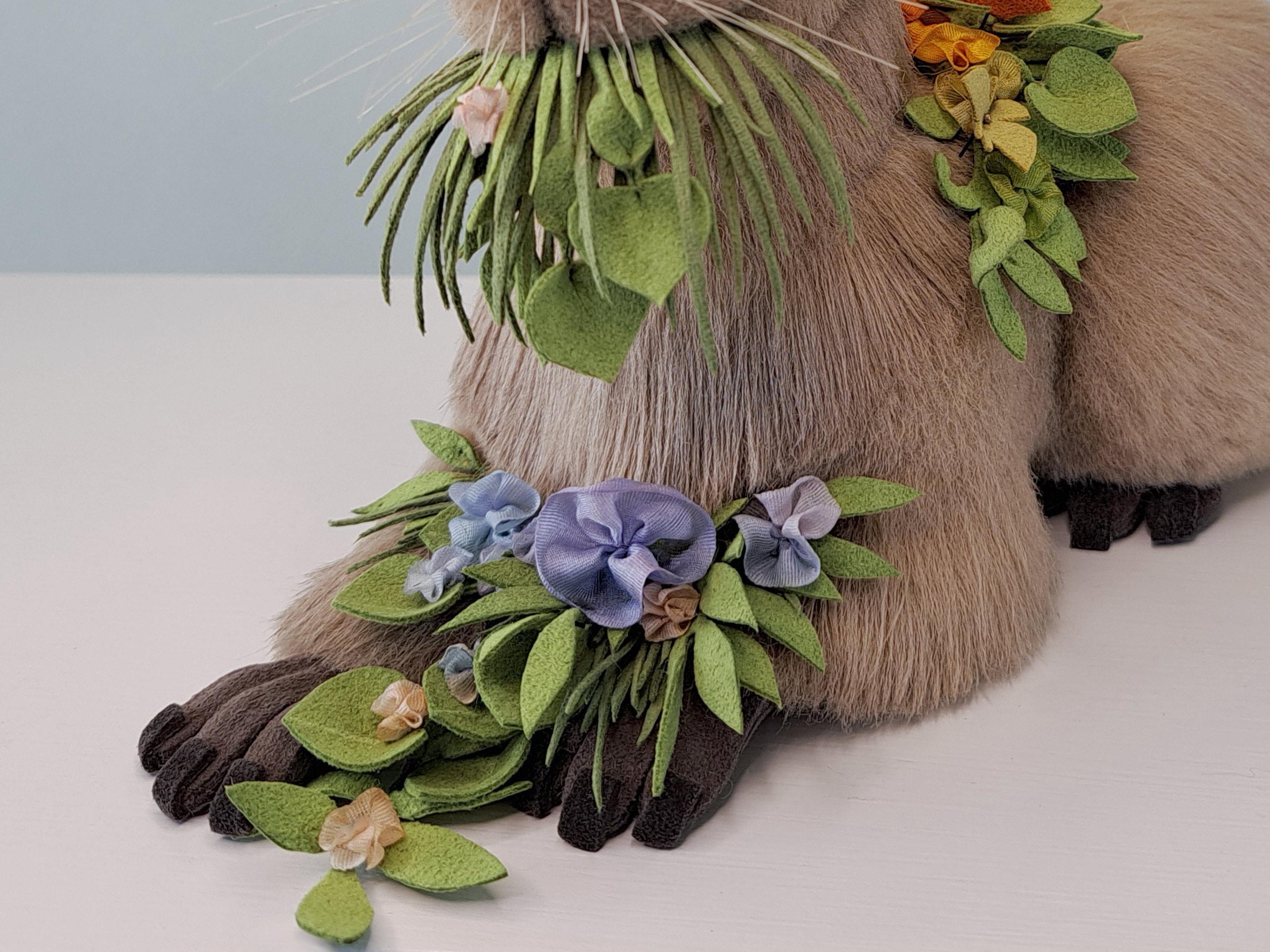 Capybara With Floral Accents & Butterflies | Soft Sculpture - Etsy