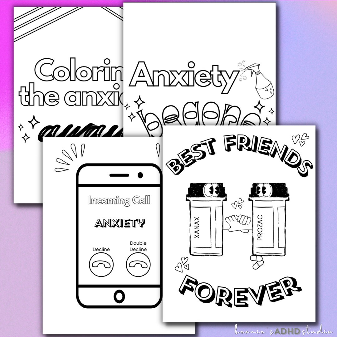 Anti-anxiety Coloring Pages Printable and Digital - Etsy