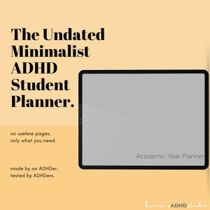 ADHD Undated Minimalist Digital Academic Planner 2023-2024 - Etsy