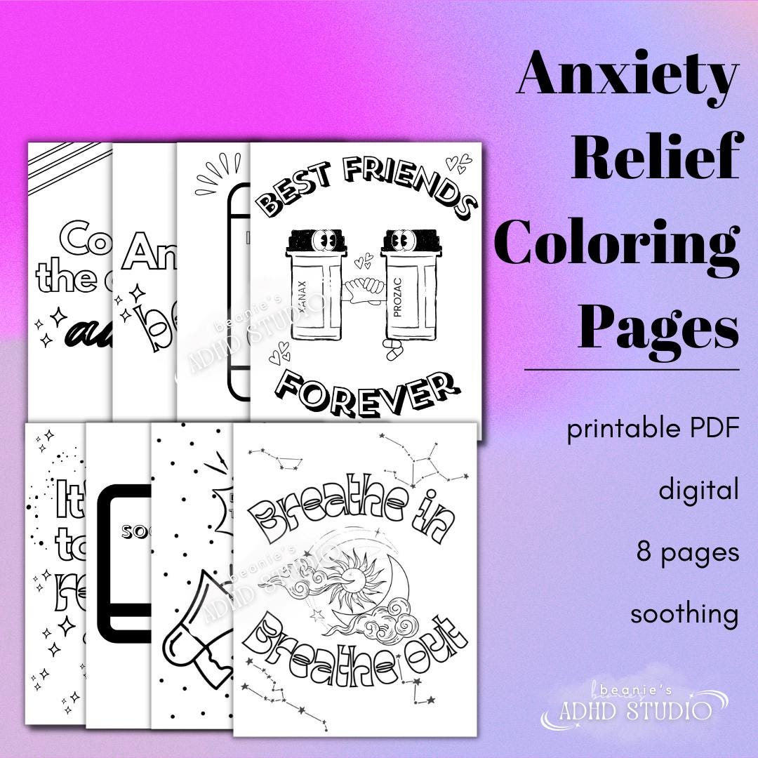 Calming Adult Coloring Pages | Printable & Digital Stress and Anxiety ...