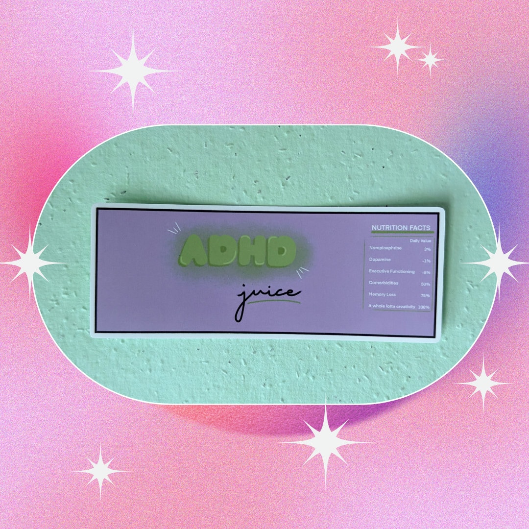 ADHD Juice Die Cut Sticker Label | for Water Bottles Laptops Journals ...