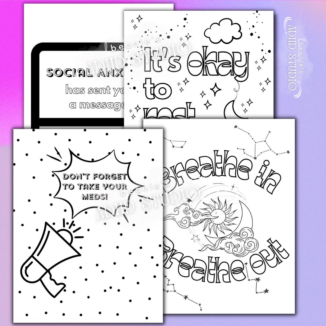 Calming Adult Coloring Pages | Printable & Digital Stress and Anxiety ...