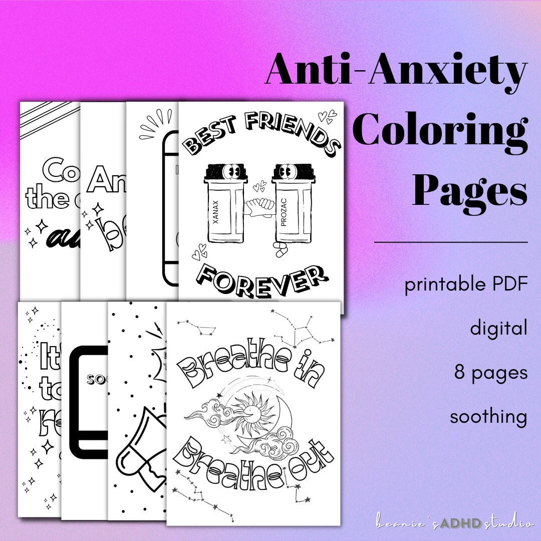 Anti-anxiety Coloring Pages Printable and Digital - Etsy