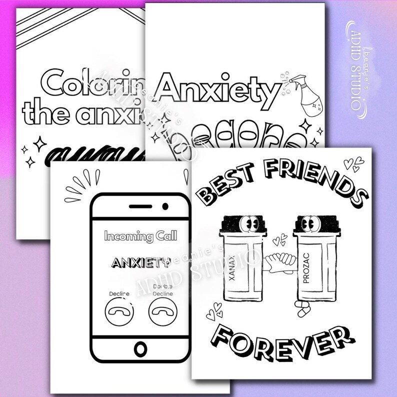 Calming Adult Coloring Pages | Printable & Digital Stress and Anxiety ...