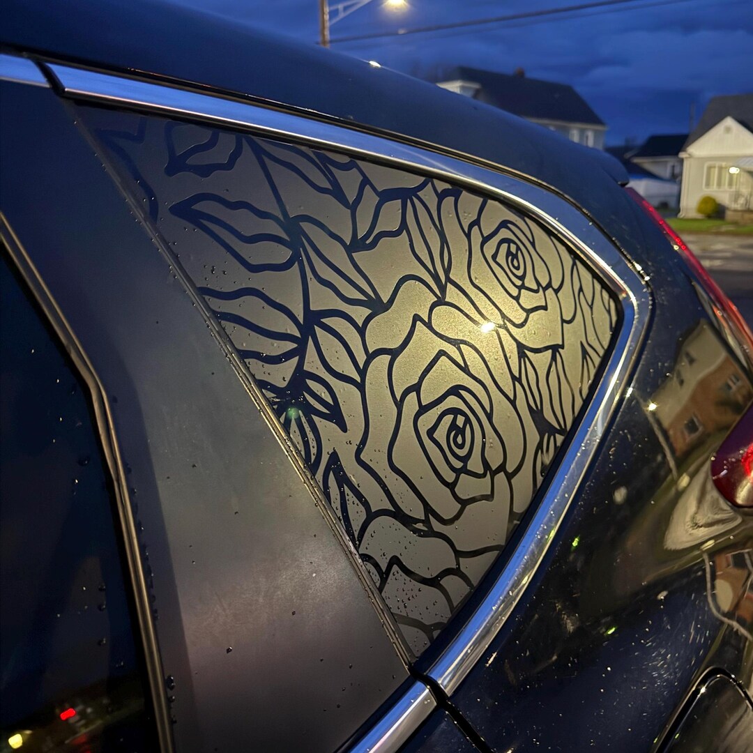 Roses Vinyl Decal: Car Window Sticker, Rear Quarter, Full Coverage - Etsy