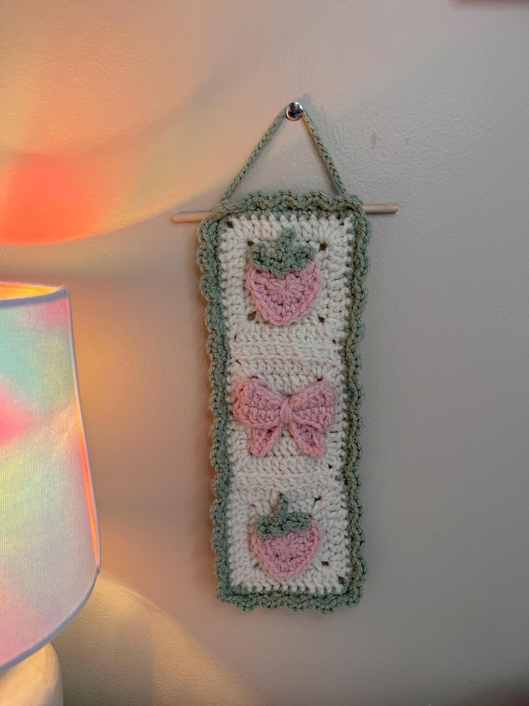 Crochet Mini Coquette Tapestry, Wall Hanging, Crochet Decor, Home Decor ...