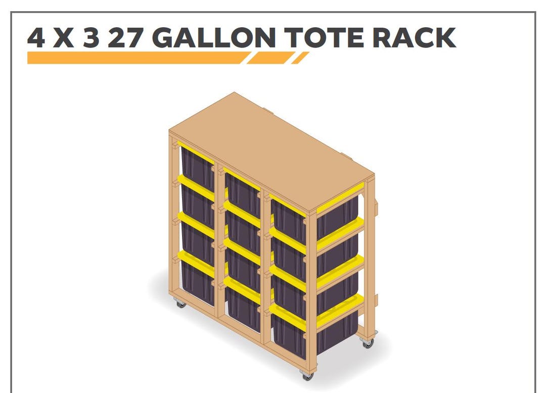 Universal Fit* DIY Plans for 27 Gallon Floating Bin Storage Tote Shelf ...