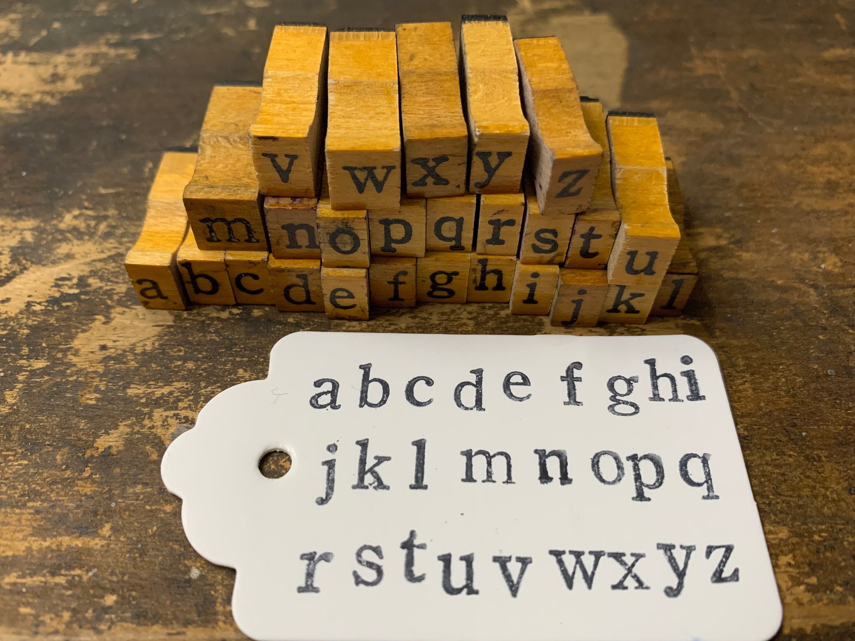 A-Z Vintage Wood Stamp ABC Lettering Stamps for Craft Scrapbooking Old ...