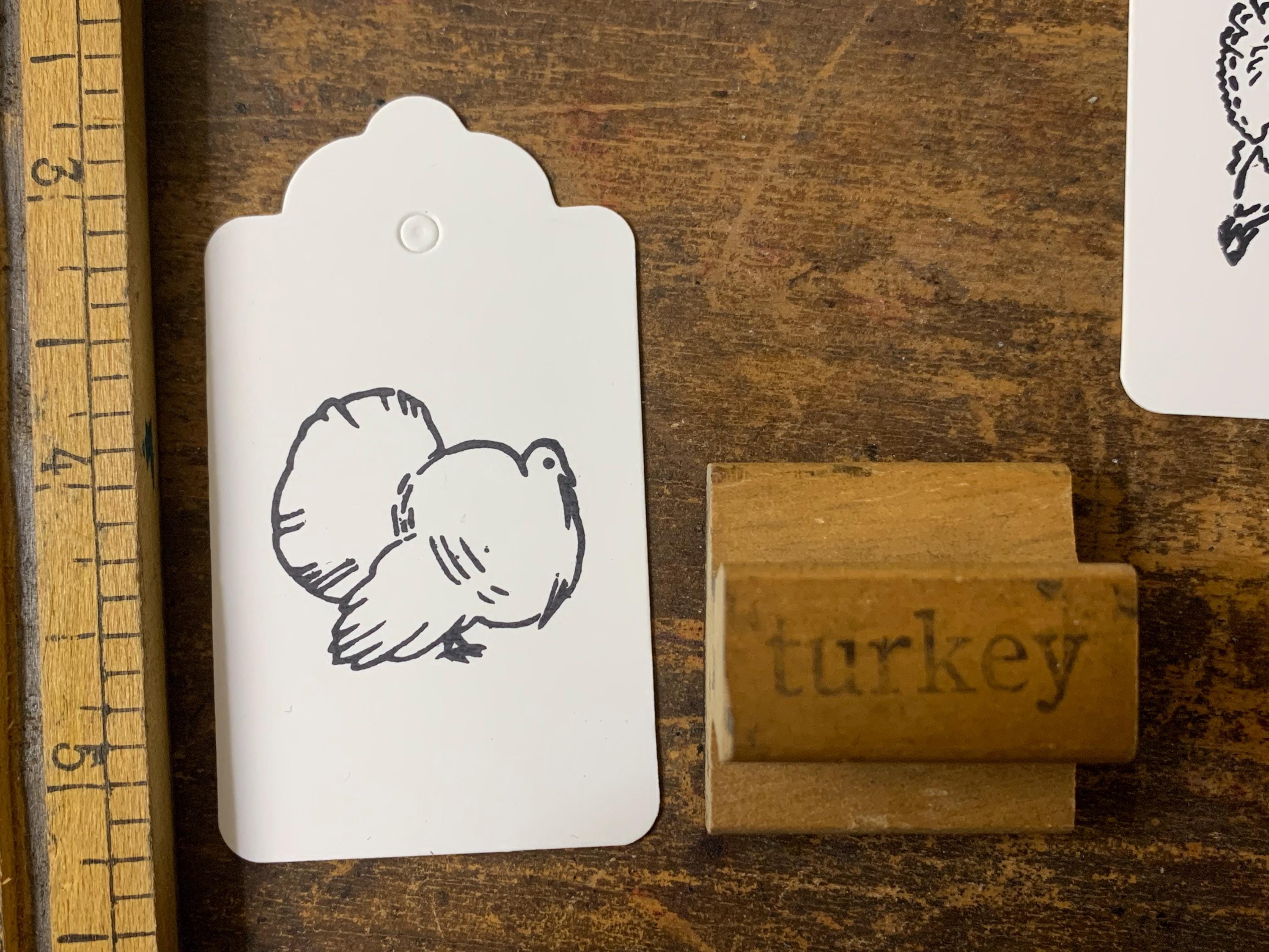 Vintage Turkey Stamp Vintage Wood Turkey Rubber Stamp for Thanksgiving ...