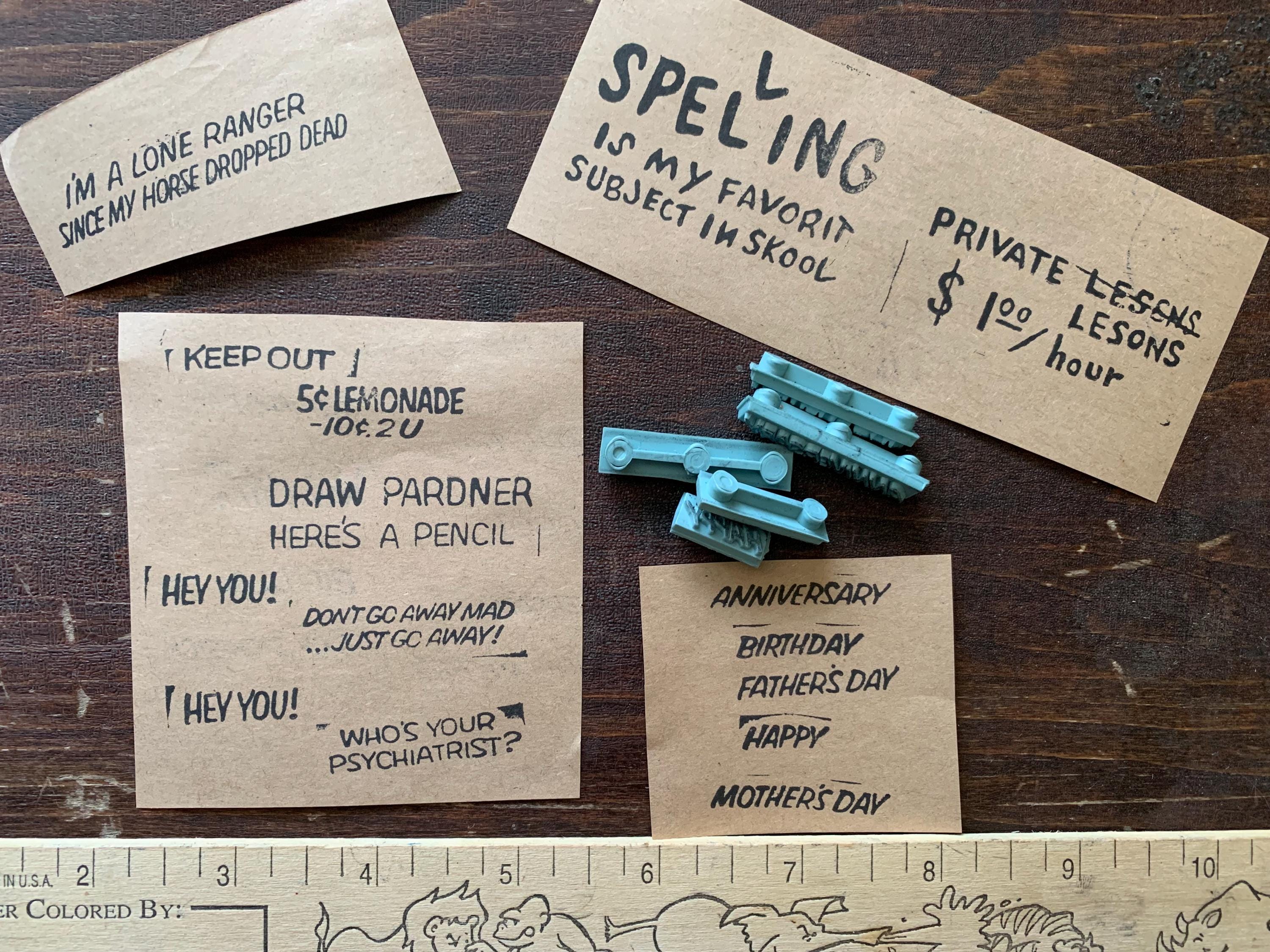 Vintage Rubber Stamp Cartoon Word Stamp Vintage Slang Stamps for ...