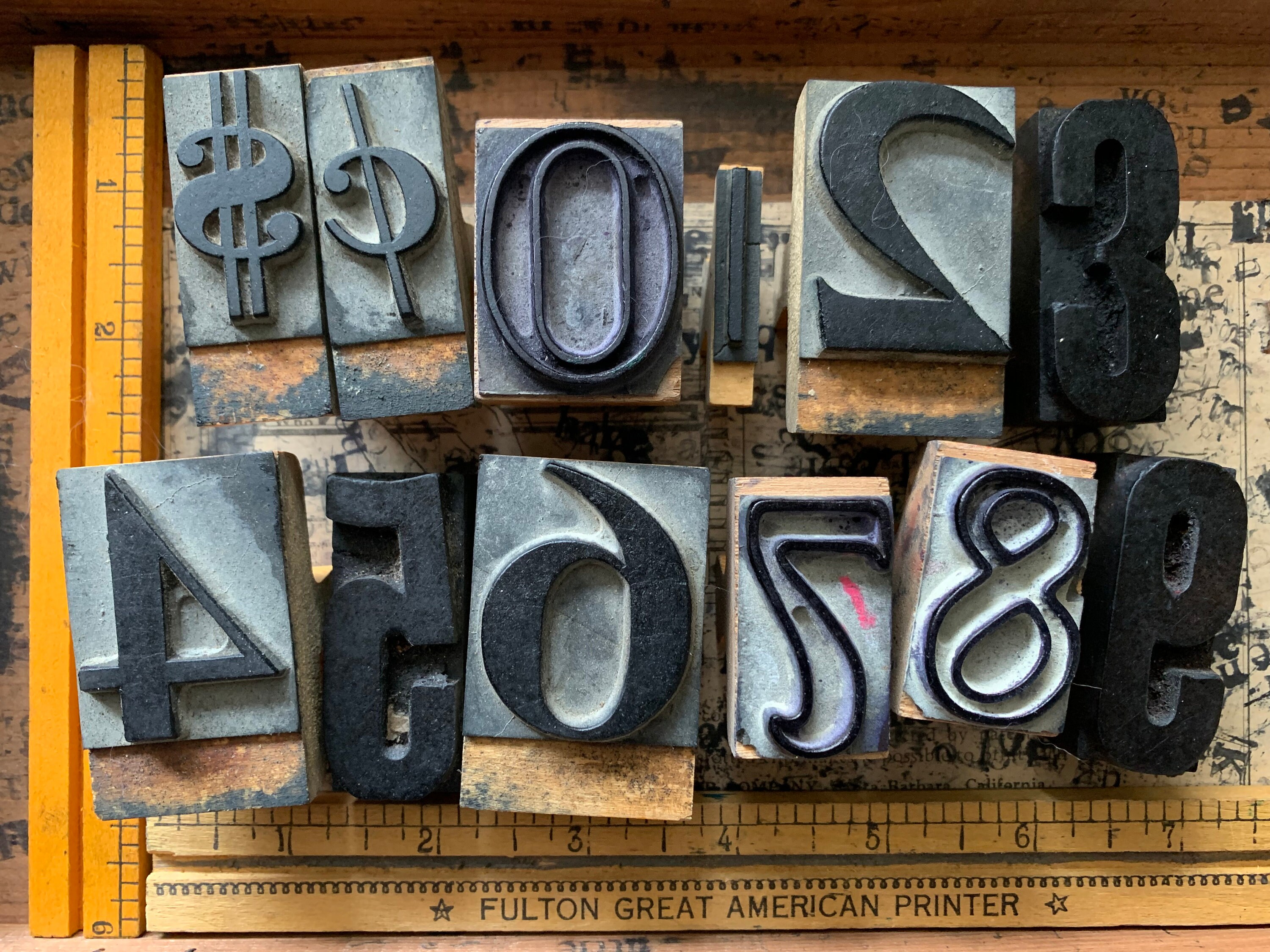 Vintage Wood Stamp Alphabet Set ABC Number Lettering Stamps for ...