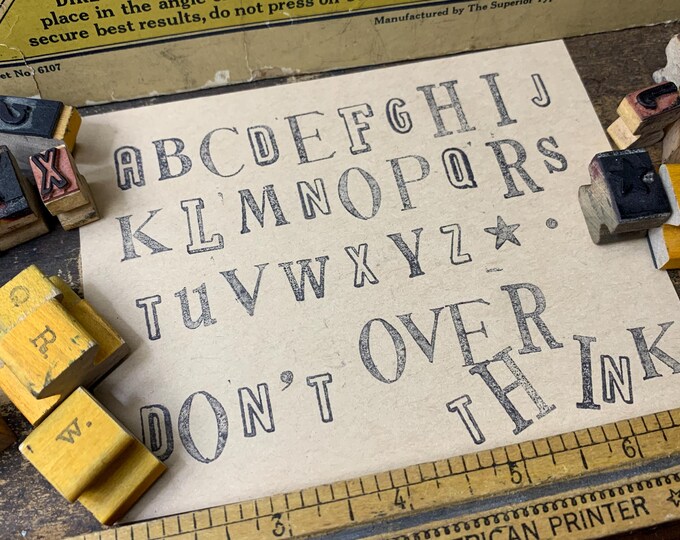 Vintage Wood Stamp Alphabet Set ABC Number Lettering Stamps for ...