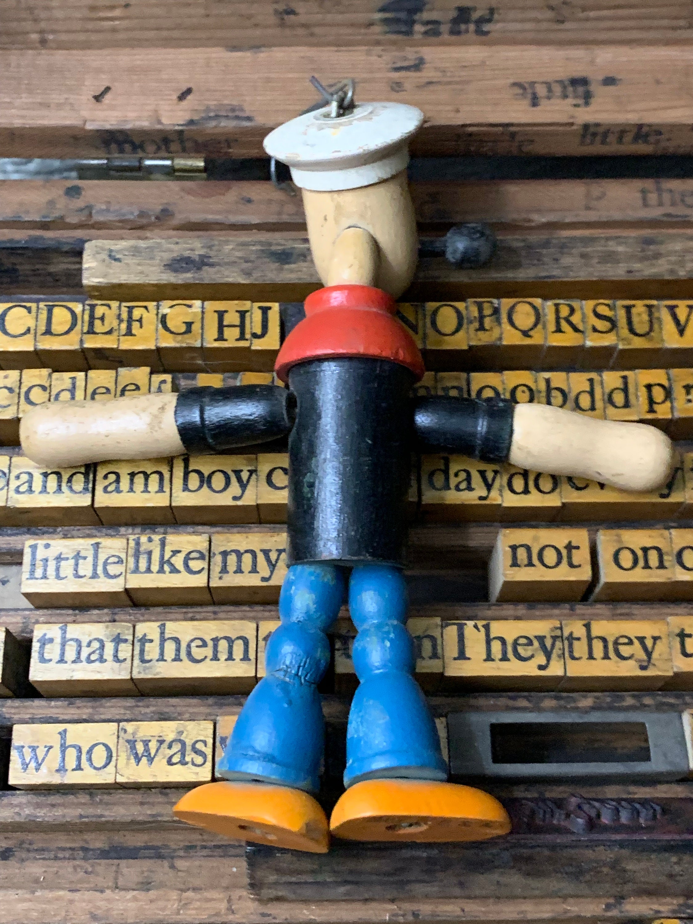 Vintage Popeye the Sailer Man Wood Popeye Toy Vintage Cartoon Character ...