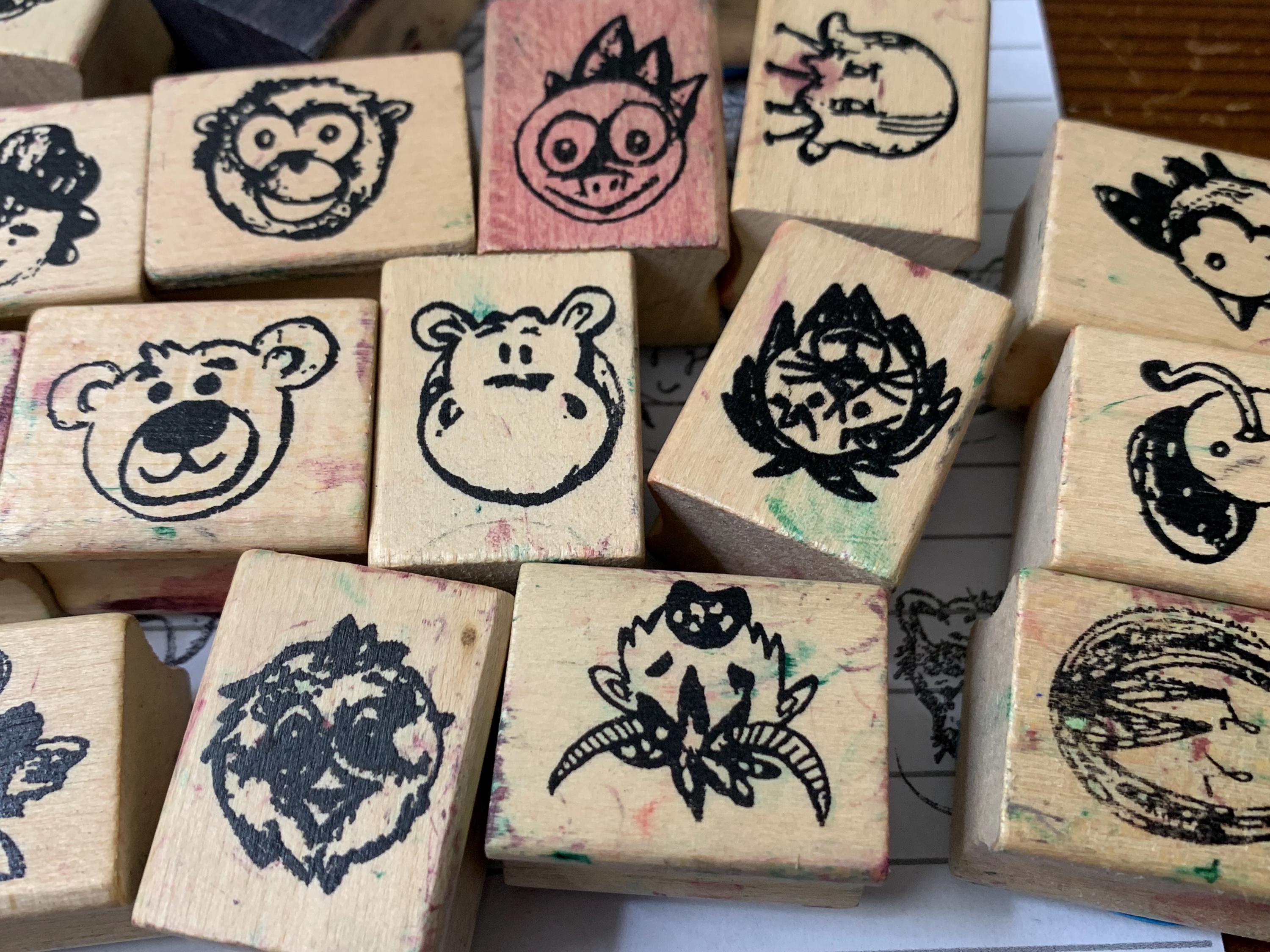 Vintage Farm Animal Stamp Wood Handled Rubber Stamp Craft Gift Card ...