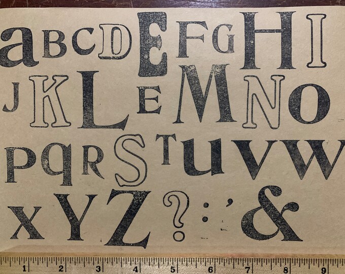 Vintage Wood Stamp Alphabet Set ABC Number Lettering Stamps for ...