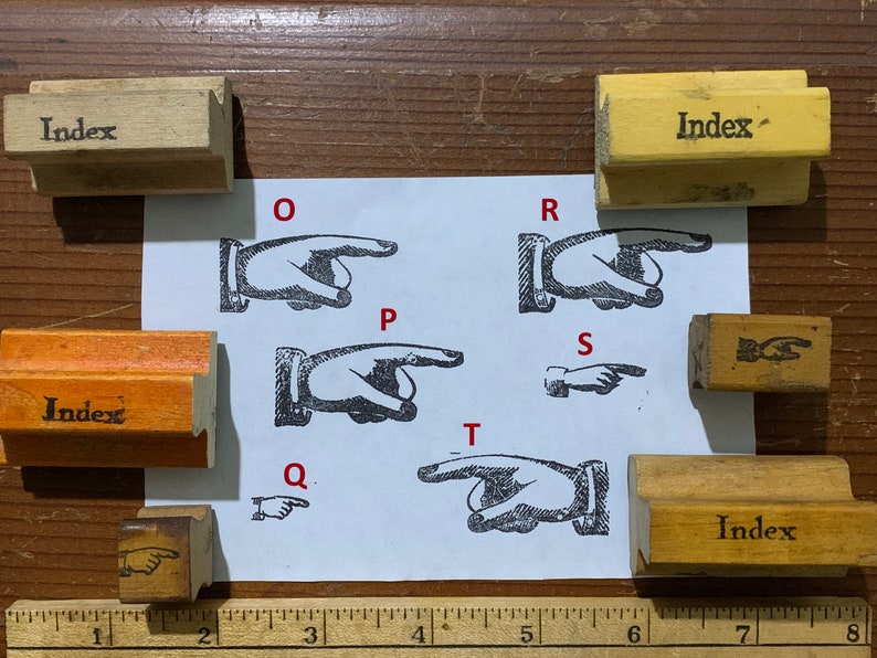 Your Choice Vintage Retro Wood Stamp Index Finger Pointing Rubber Stamp ...