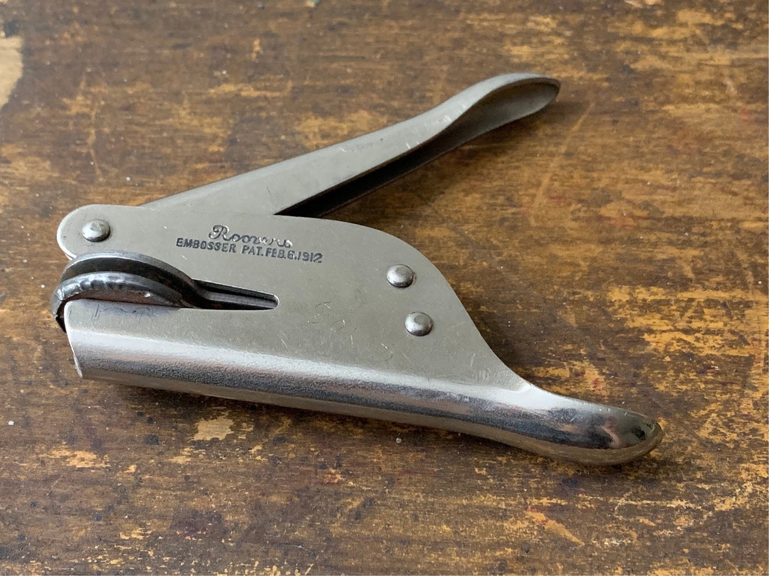 Antique Vintage Roovers Solid Gold Embosser 1912 Vintage Hand Held ...