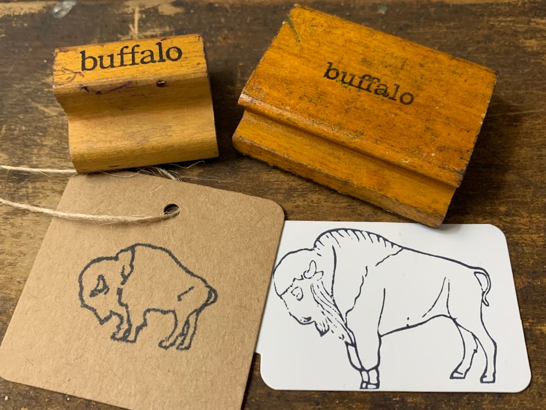 Vintage Bison Buffalo Wood Stamp Vintage Animal Rubber Stamp Vintage ...