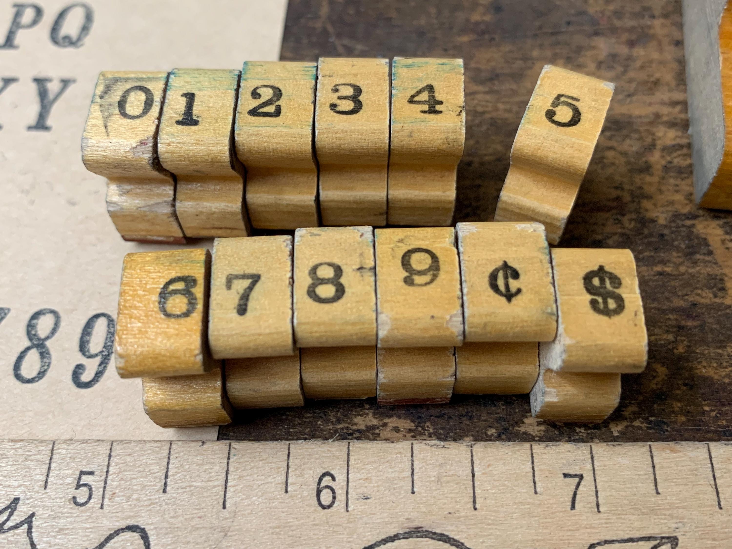 Vintage Wood Stamp Alphabet Set ABC Vintage Uppercase Stamps for Craft ...