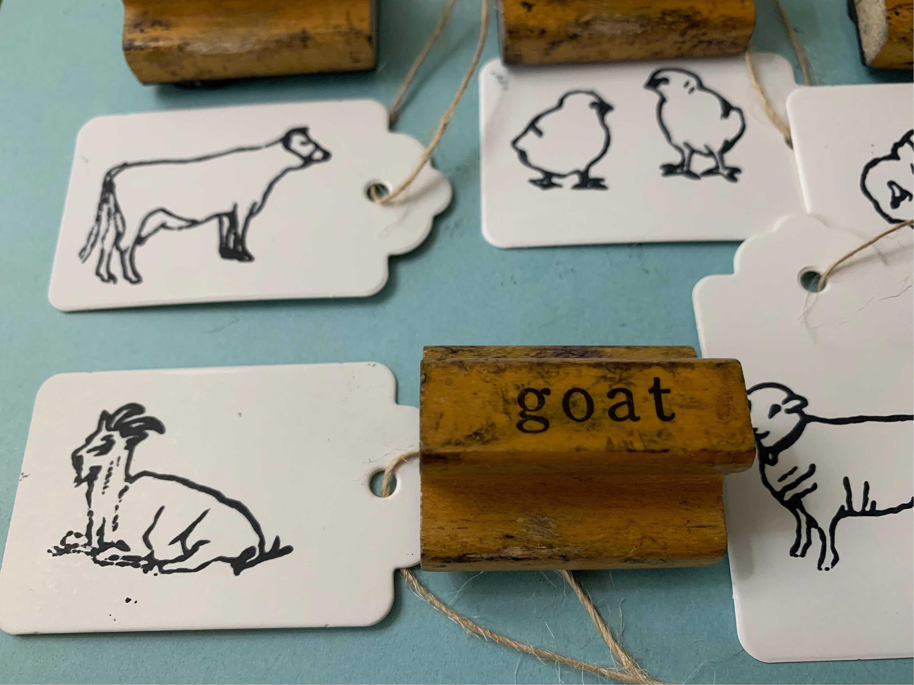 Vintage Farm Animal Stamp Wood Handled Rubber Stamp Craft Gift - Etsy