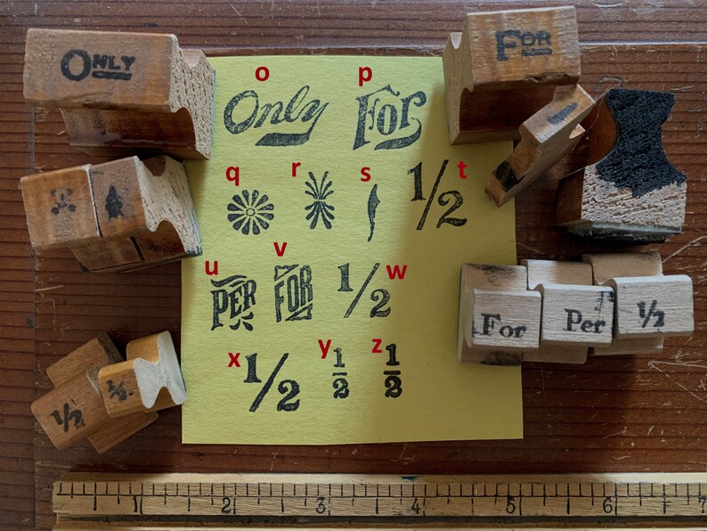 Vintage Wood Stamp Pointing Finger Flower Only Symbols Stamps for Craft ...