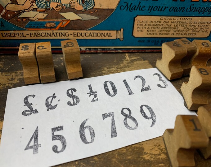 Vintage Wood Stamp Number Set Stamps for Craft Scrapbooking Bullet ...