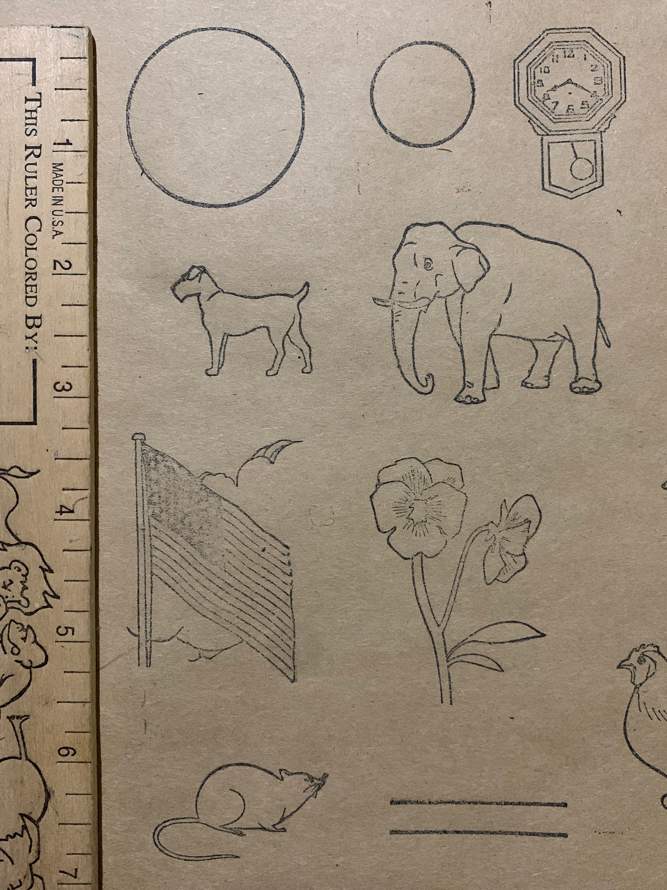 Vintage Farm Animal Stamp Wood Handled Rubber Stamp Craft Gift Card ...