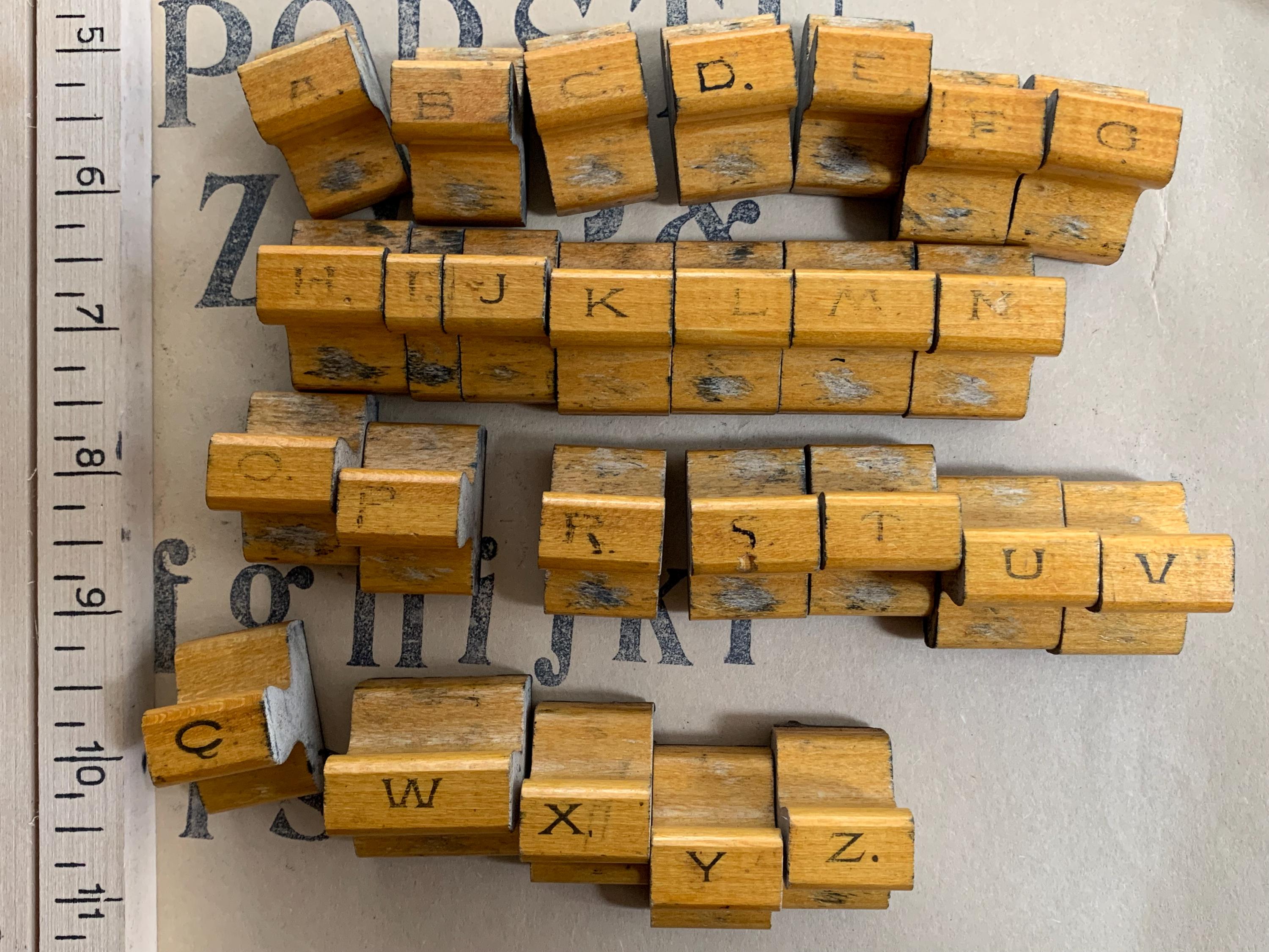 Vintage Wood Stamp Alphabet Set ABC Number Lettering Stamps for Craft ...