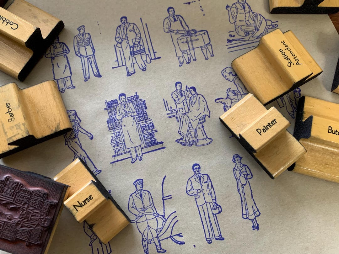 Vintage Job Stamps for Journaling Occupation Picture Stamp Nurse ...