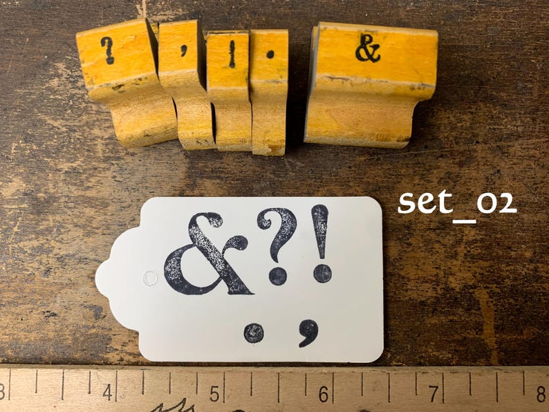 Vintage Wood Rubber Stamps for Bullet Journal Punctuations Stamps for ...