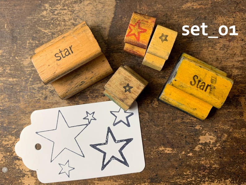 Vintage Wood Rubber Stamp Vintage Shape Stamp Vintage Star Stamp for ...