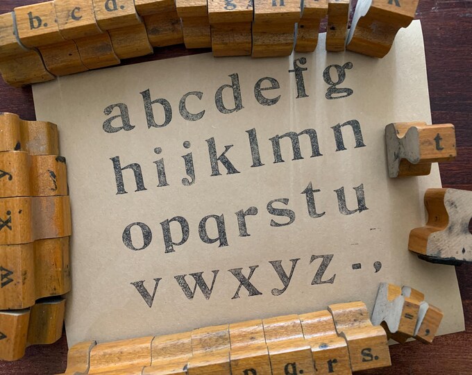 Vintage Wood Stamp Alphabet Set ABC Number Lettering Stamps for Craft ...