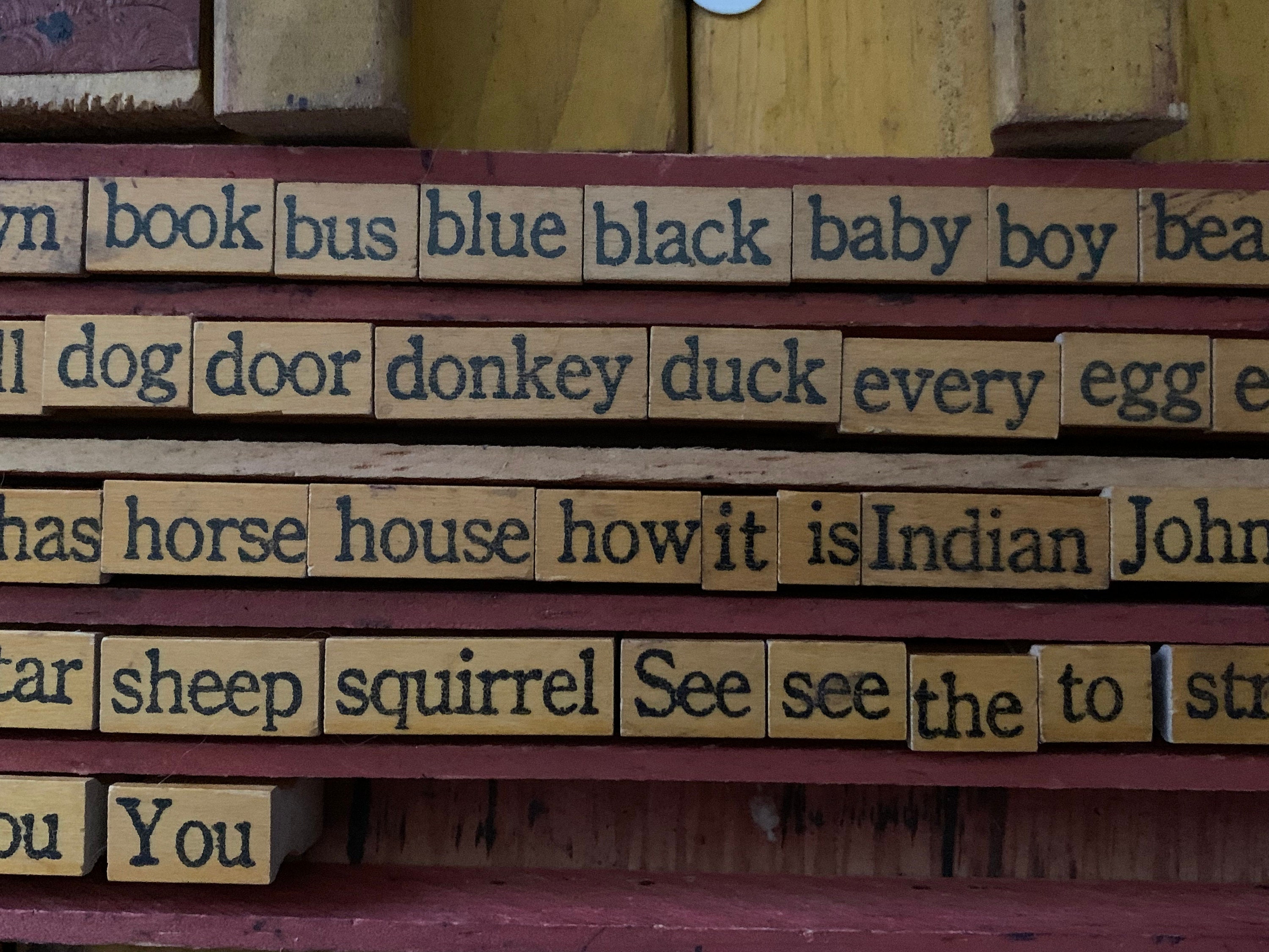 J-Z Vintage Wood Stamp ABC Lettering Stamps for Craft Scrapbooking Old ...