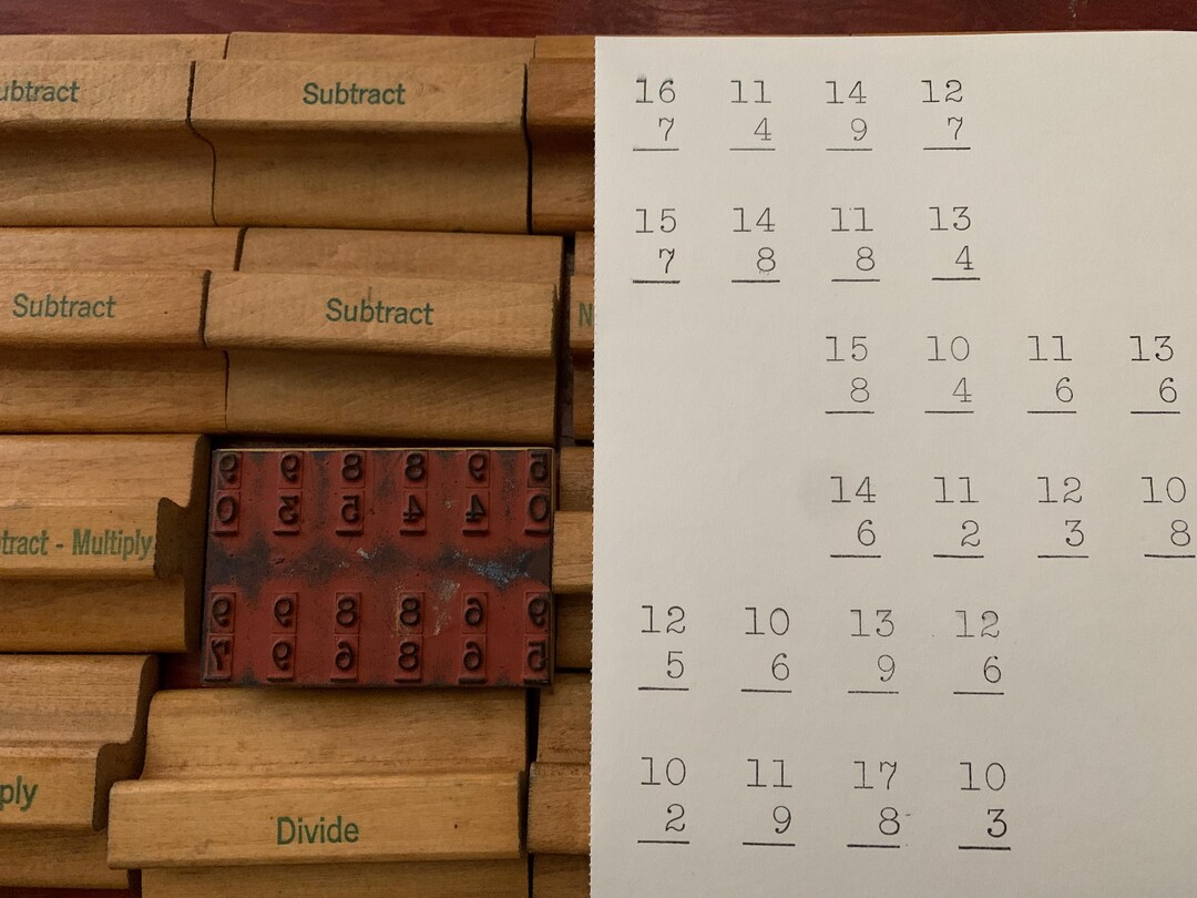 Vintage Math Rubber Stamps for Teachers and Parents Wood Rubber Stamps ...